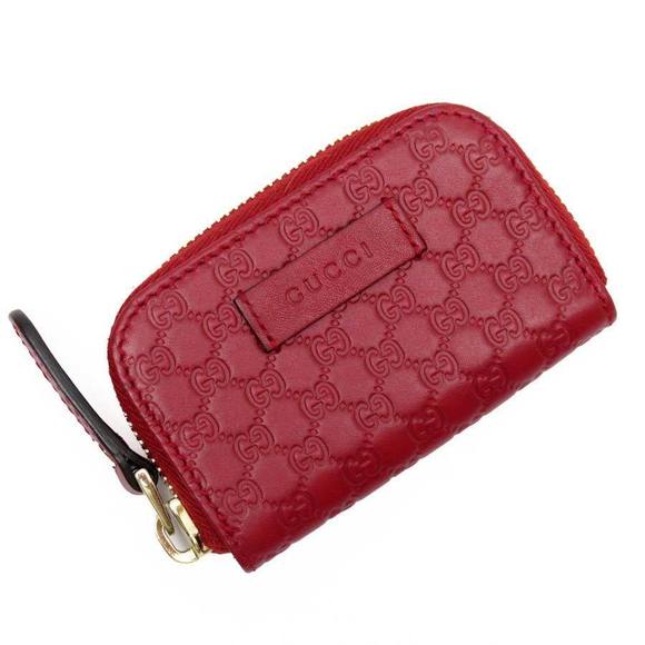Gucci | Bags | Gucci Micro Gucci Leather Coin Case Dark Red | Poshmark